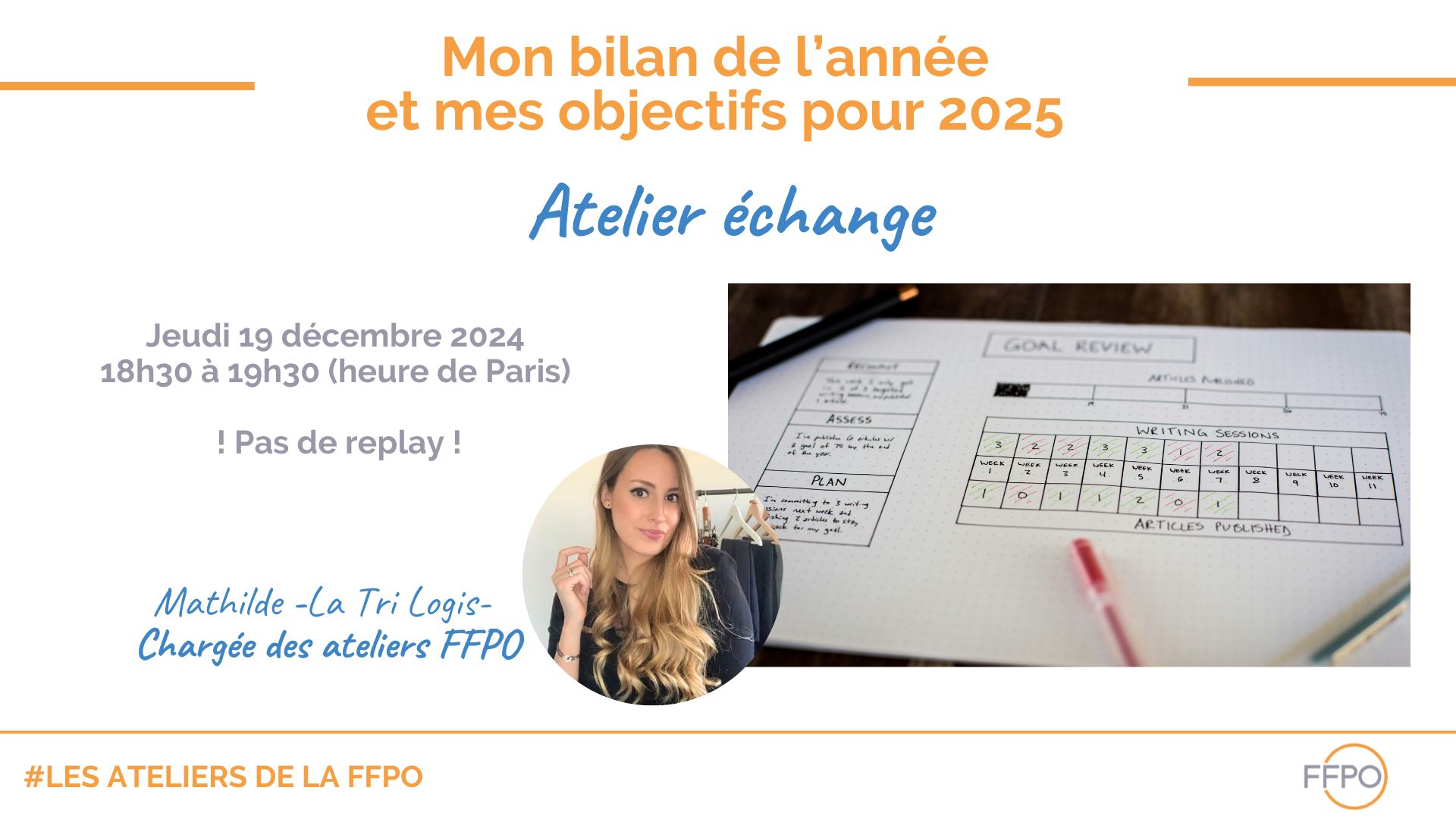 19/12/2024 - Atelier : Mon bilan de cette année 2024 et mes objectifs ...